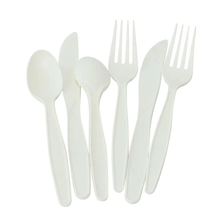 Biodegradable Disposable Custom Cutlery Set Cornstarch Knife Fork Spoon ...